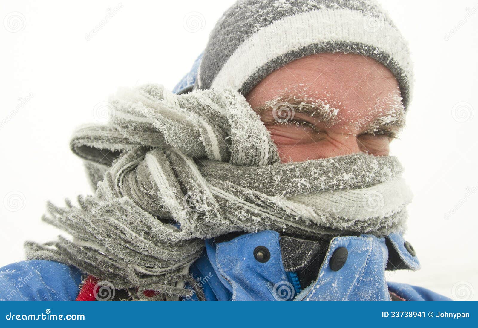 Man in winter storm stock image. Image of white, freeze - 33738941
