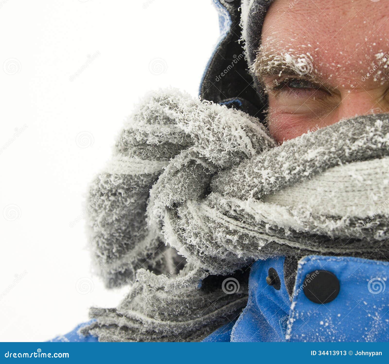 Man in winter storm stock image. Image of facial, beard - 34413913