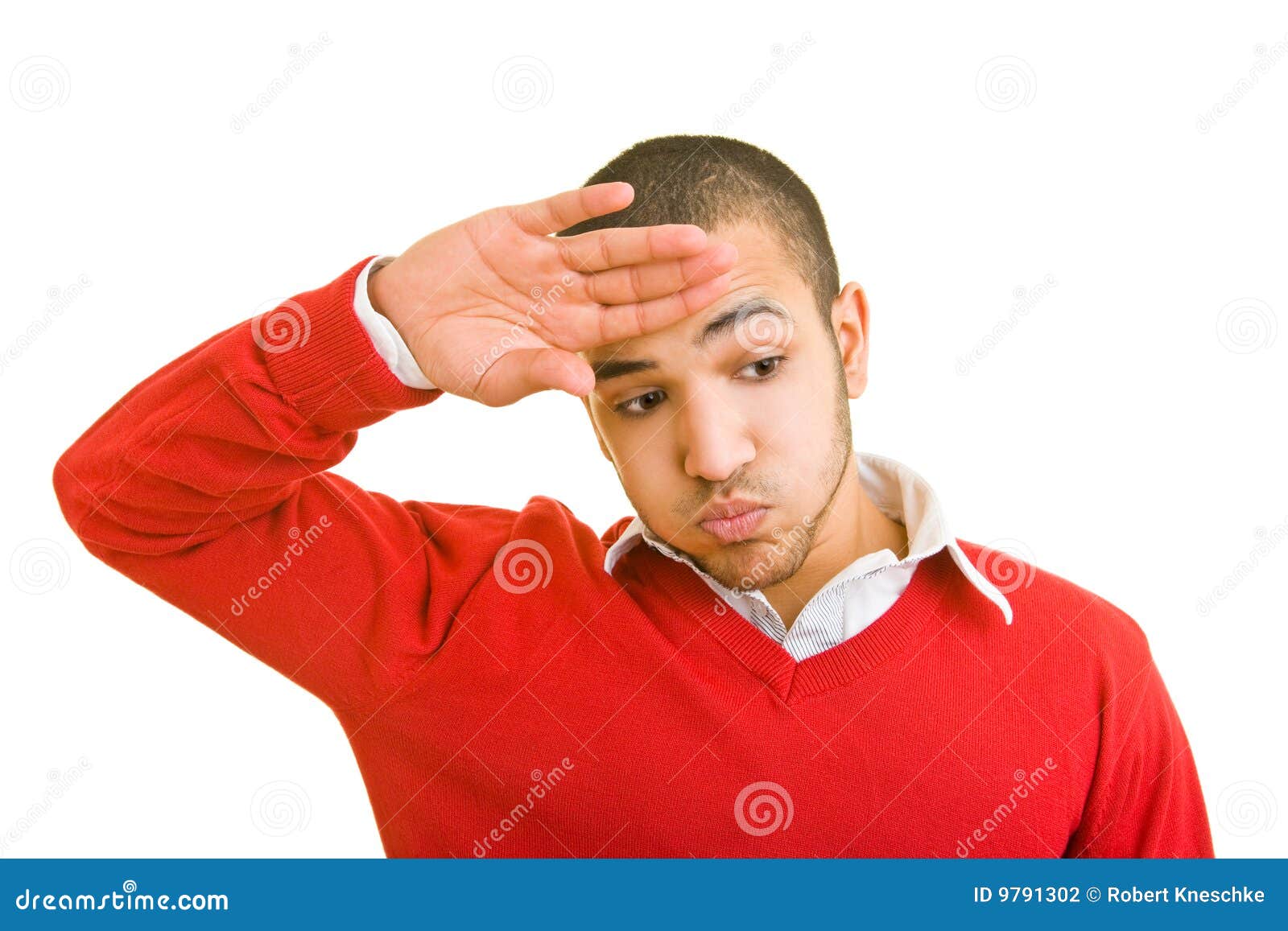 Man wiping forehead stock photo. Image of space, effort - 9791302