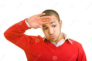 Man wiping forehead stock photo. Image of busy, heat, effort - 9791302