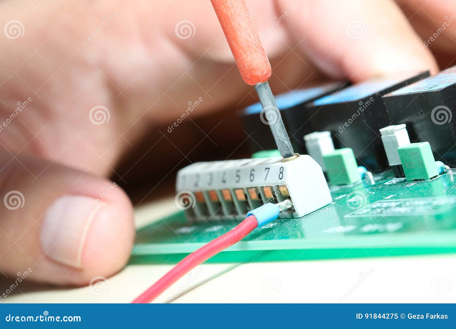 Man Wiring a Cable into a Plug Stock Image - Image of resistor, iron ...
