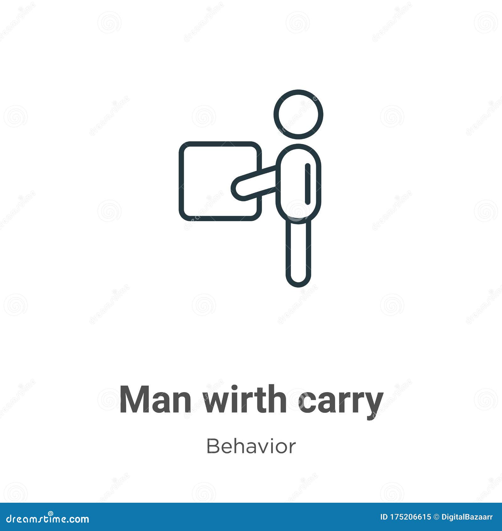 Man Wirth Carry Vector Icon On White Background. Flat Vector Man Wirth ...