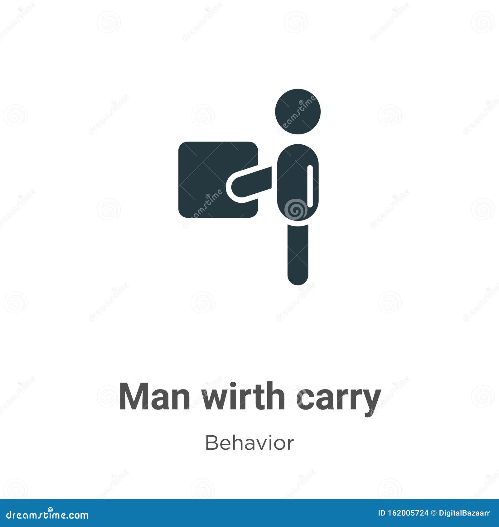 Man Wirth Carry Vector Icon on White Background. Flat Vector Man Wirth ...
