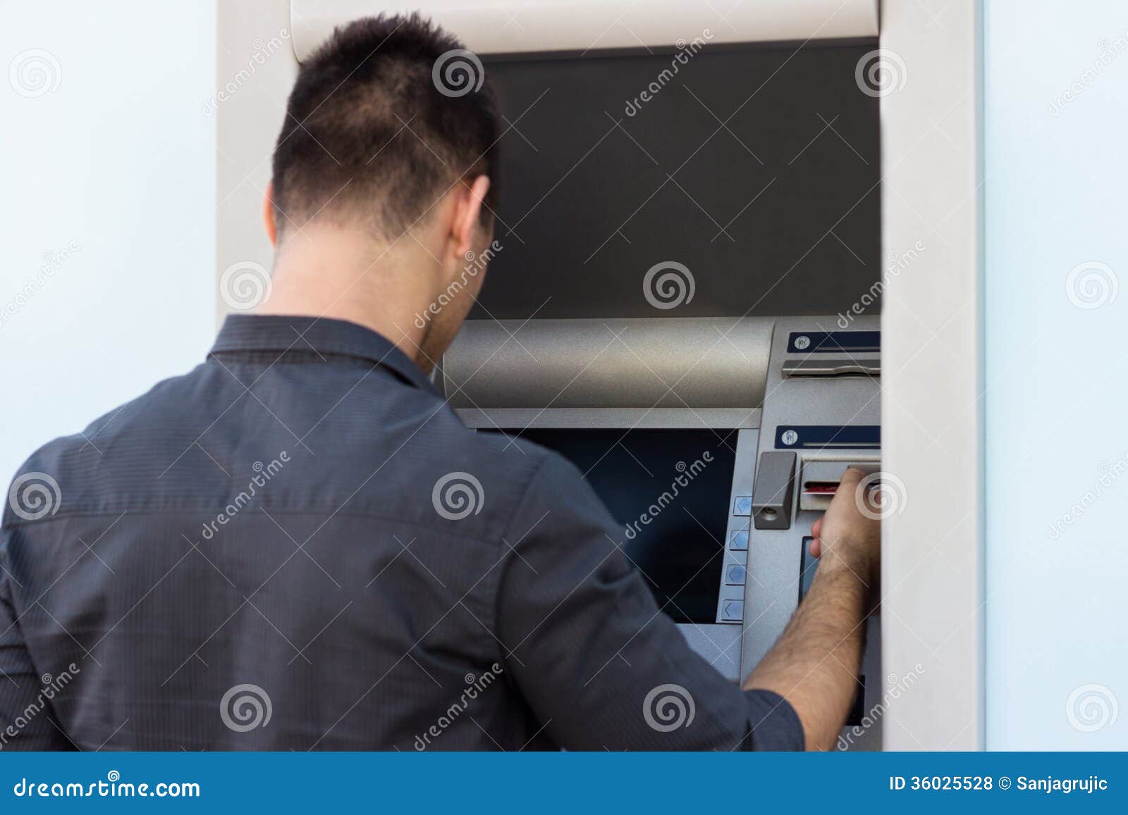 Man withdrawing money stock photo. Image of currency - 36025528