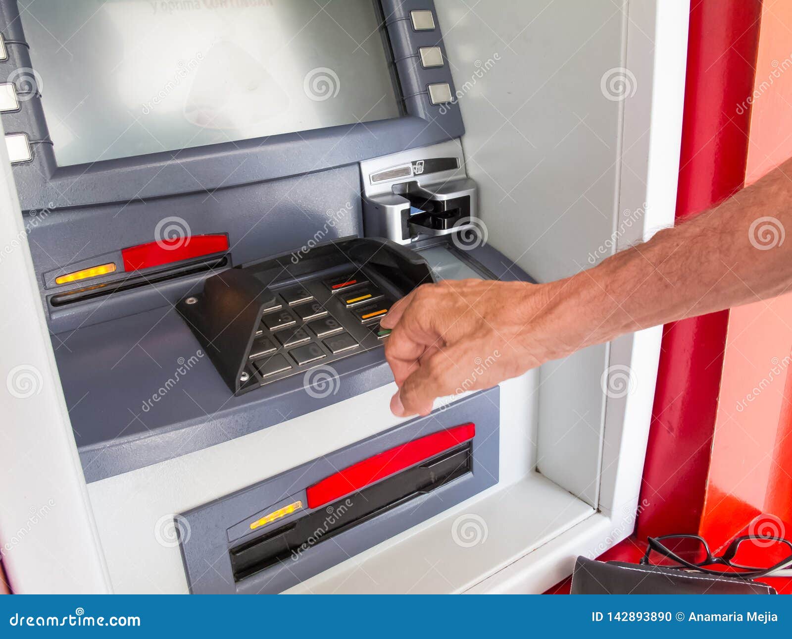 Man Withdrawing Money from an ATM Stock Photo - Image of customer ...