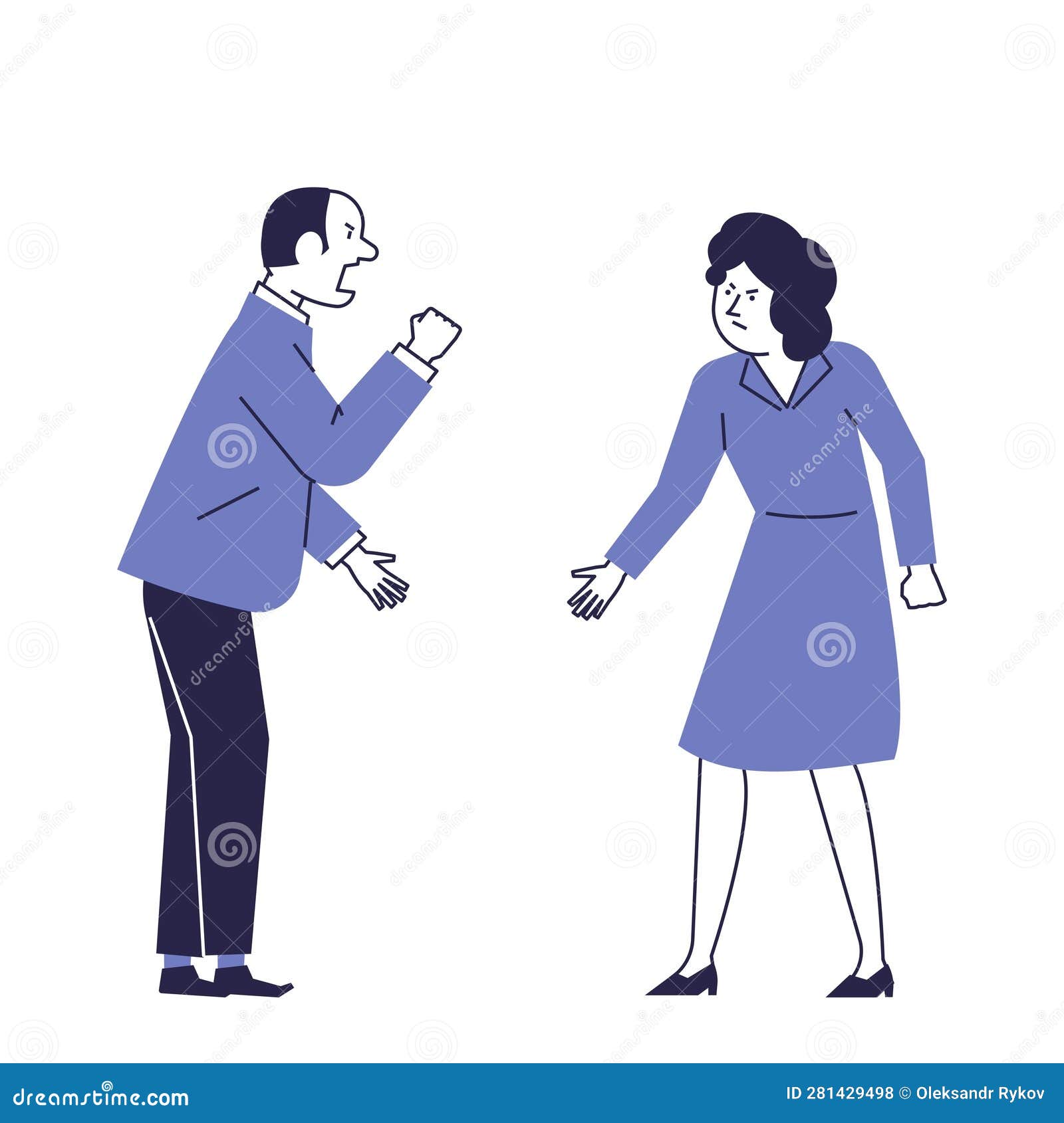 A Man and a Woman are Arguing with Each Other. Stock Vector ...