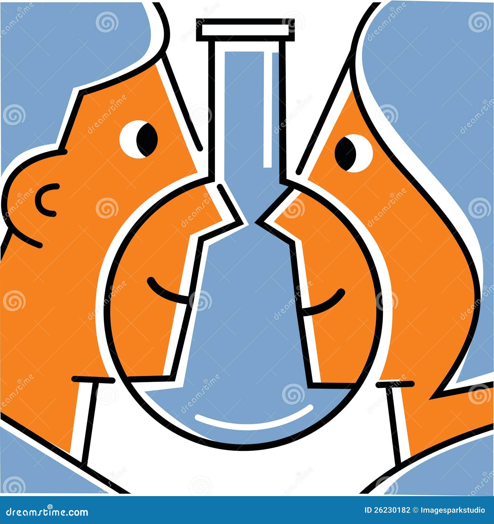 Scientific Beaker & Symbols Vector Illustration | CartoonDealer.com ...