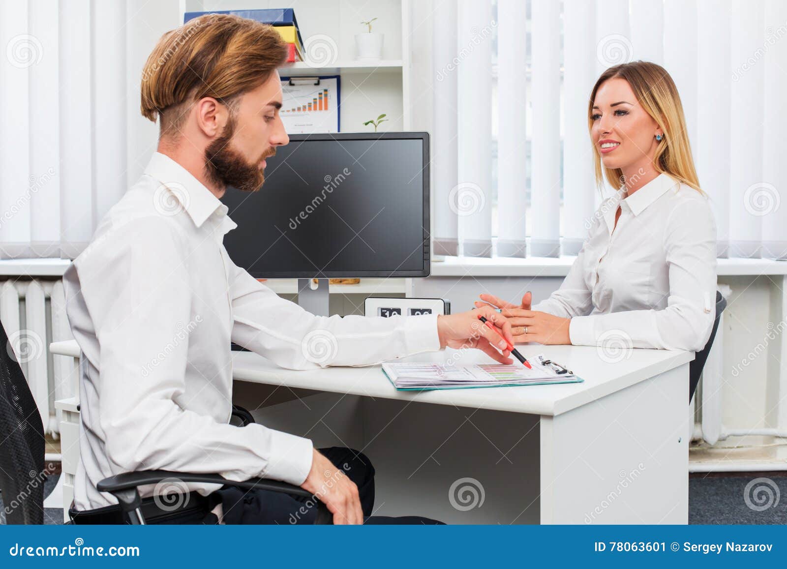 Man and a Woman Being Interviewed in the Office Stock Image - Image of ...