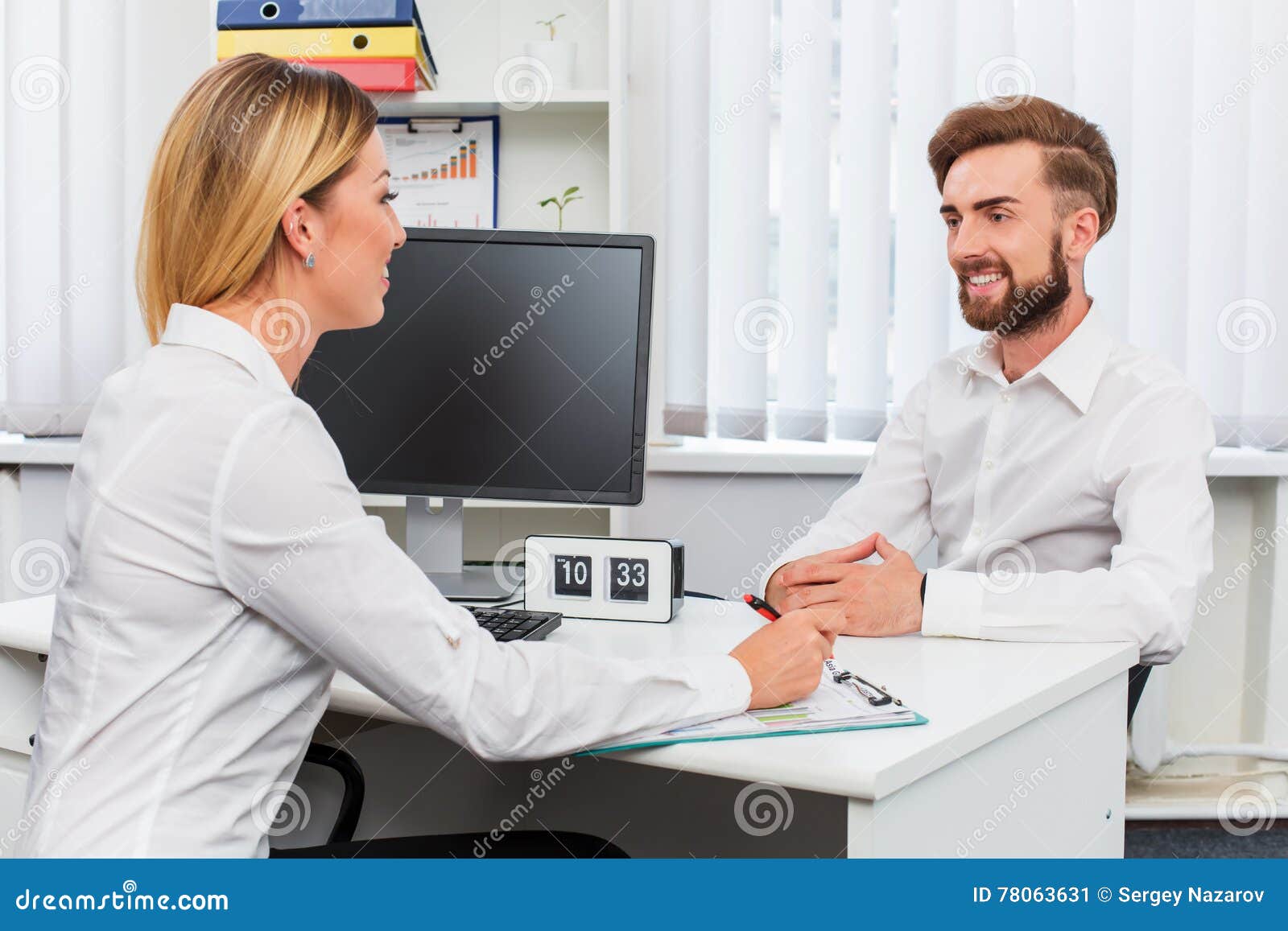 Man and a Woman Being Interviewed in the Office Stock Image - Image of ...