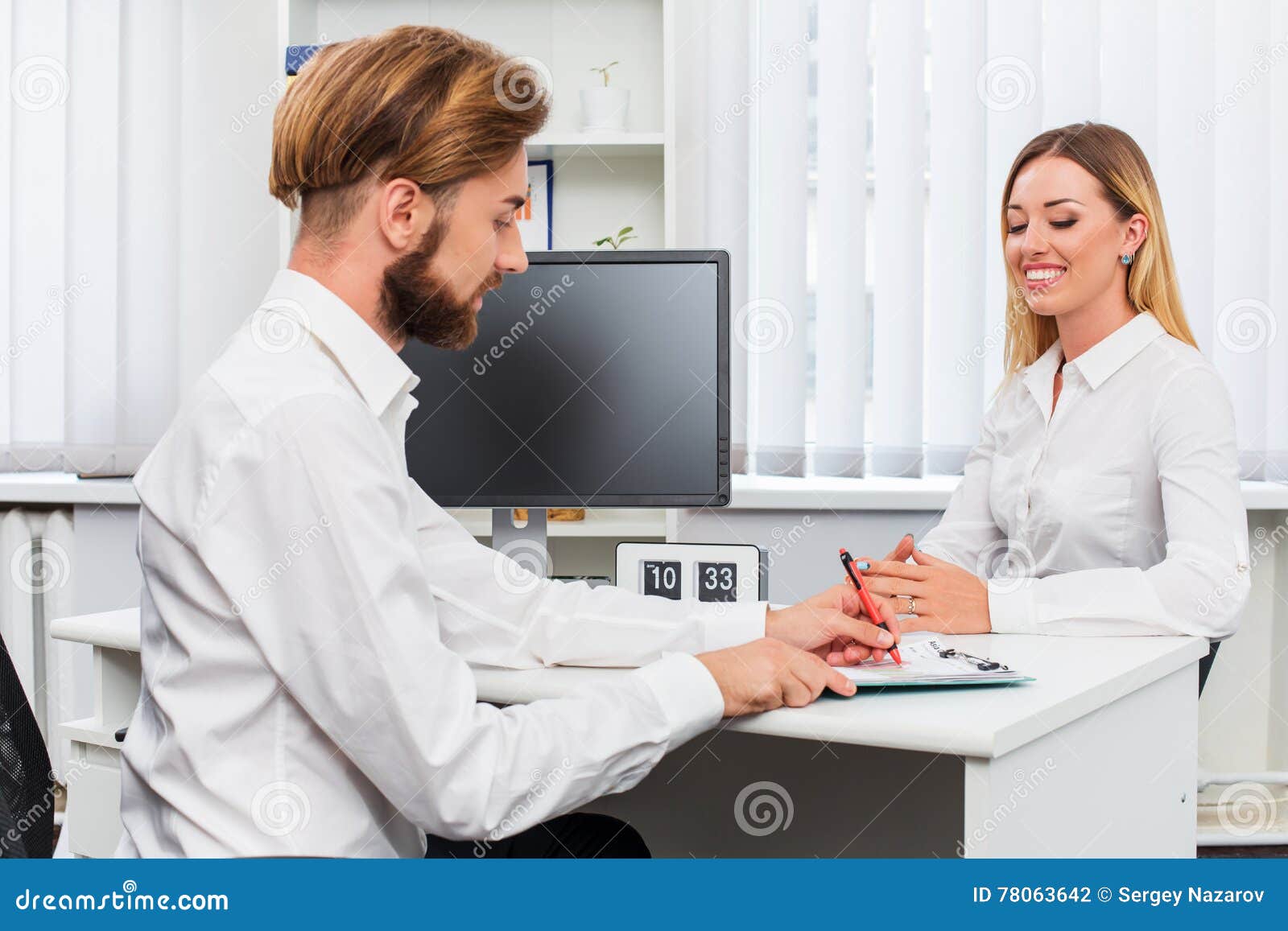 Man and a Woman Being Interviewed in the Office Stock Photo - Image of ...