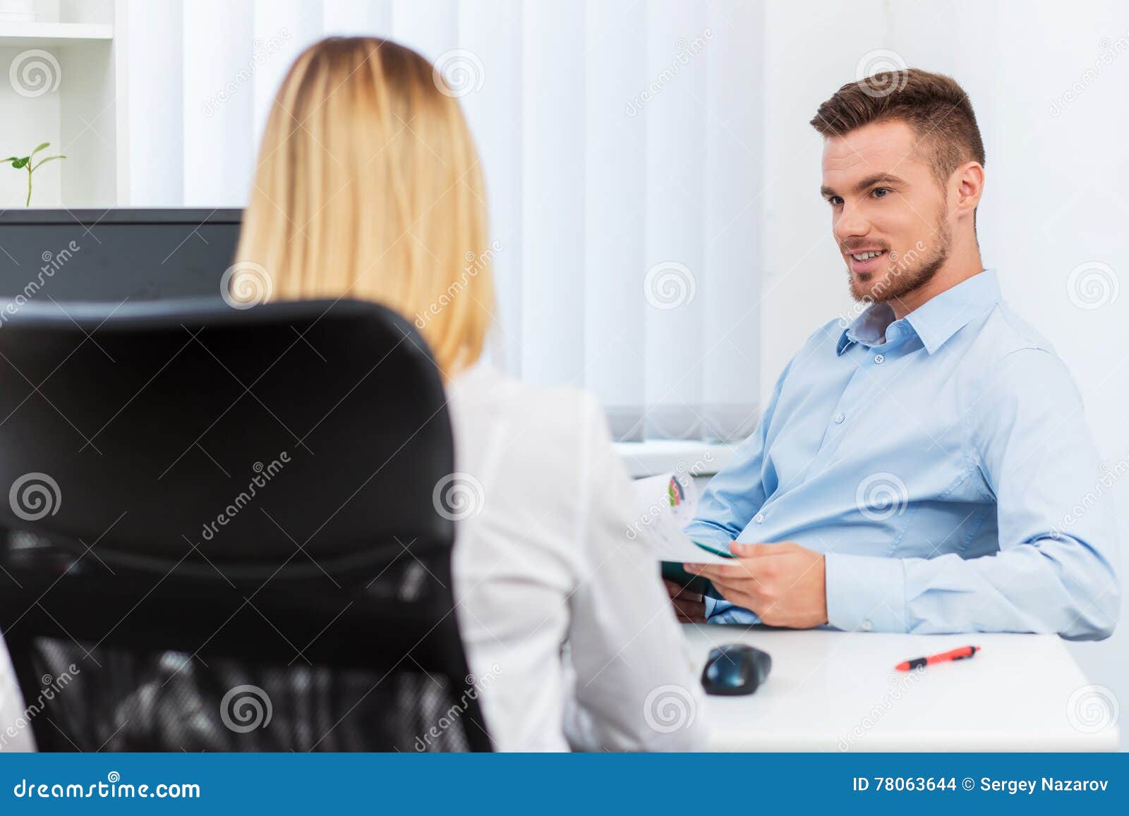Man and a Woman Being Interviewed in the Office Stock Photo - Image of ...