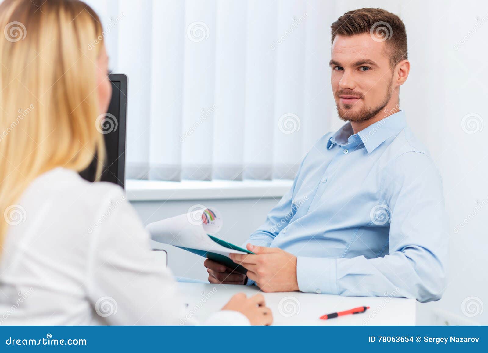 Man and a Woman Being Interviewed in the Office Stock Photo - Image of ...