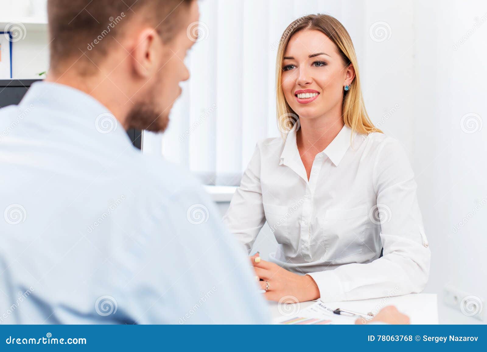 Man and a Woman Being Interviewed in the Office Stock Photo - Image of ...