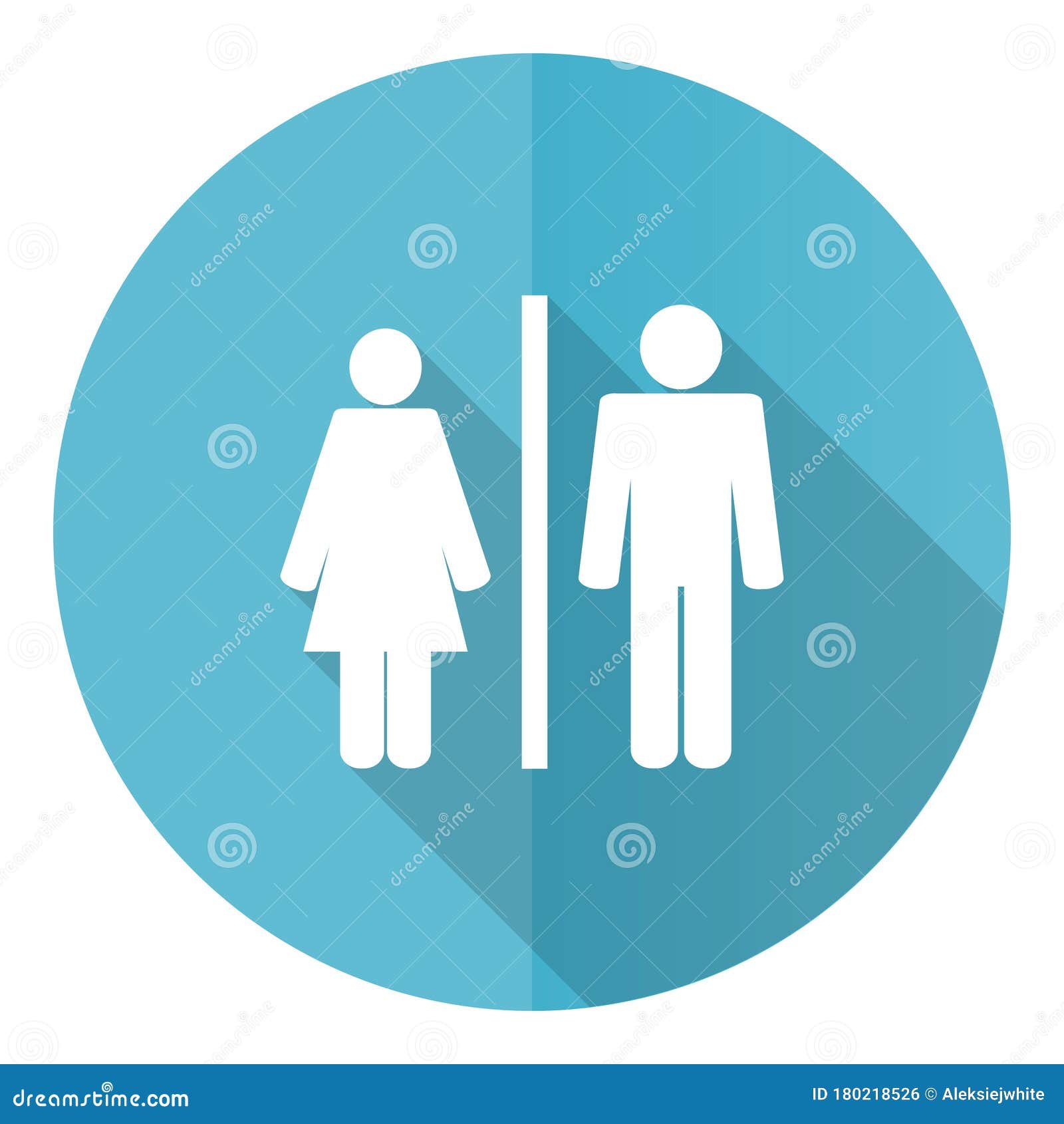 Man And Woman Blue Round Flat Design Vector Icon Isolated On White