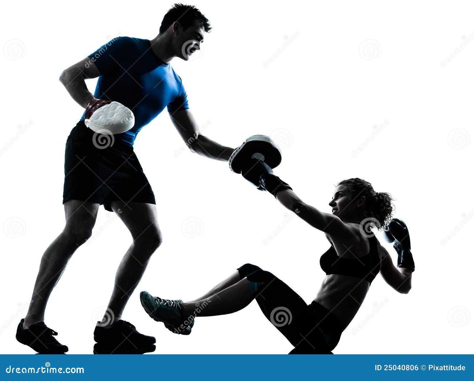 Man woman boxing training stock photo. Image of combative - 25040806