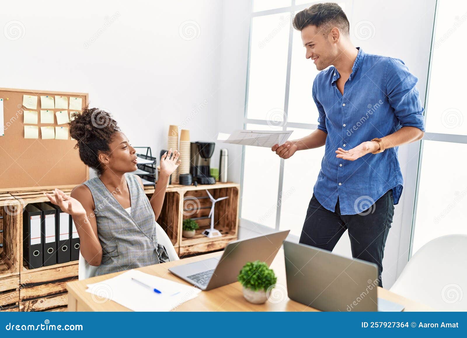 Man and Woman Business Workers Arguing at Office Stock Photo - Image of ...
