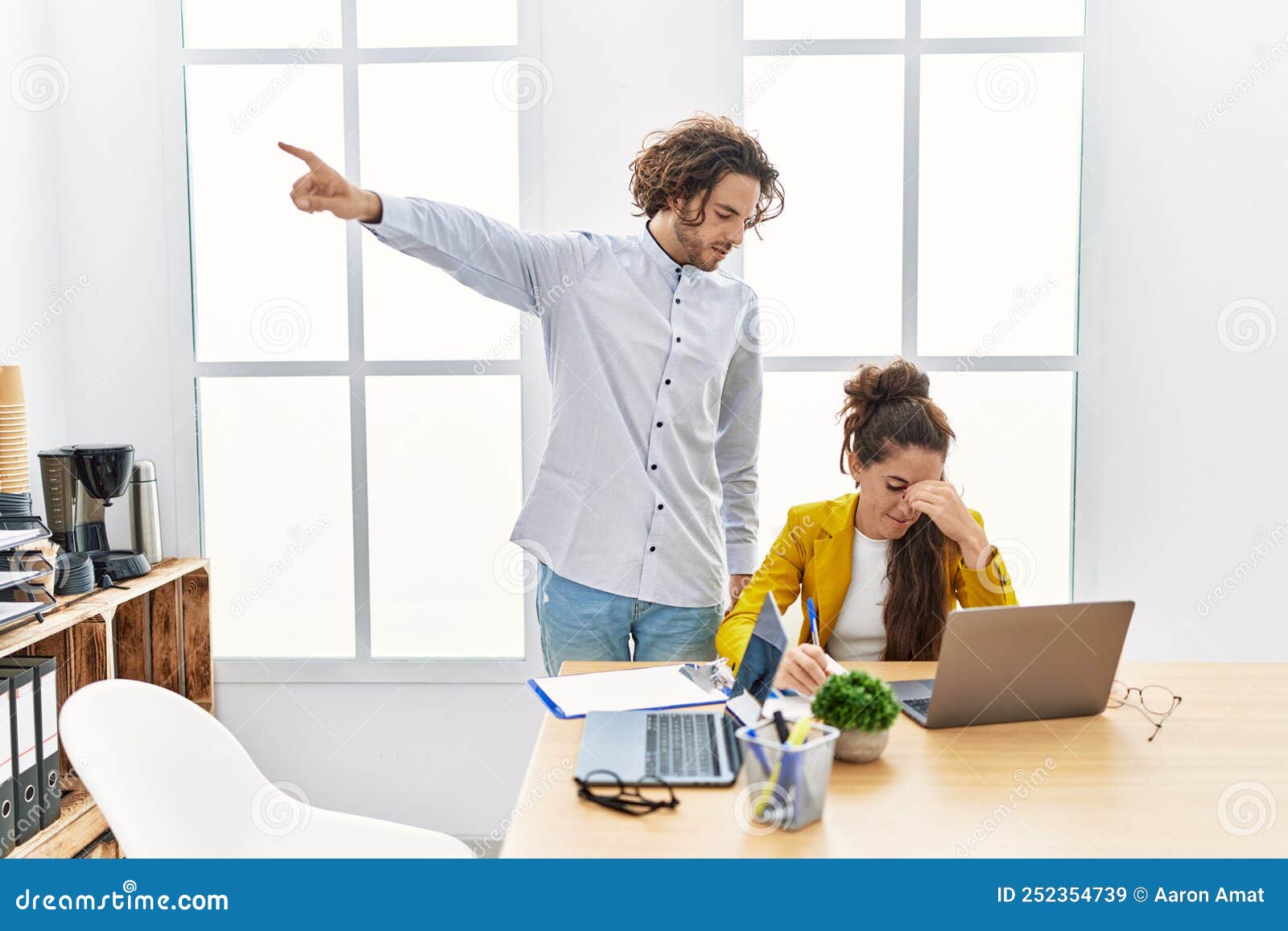 Employee Fired From Company. Exit From A Group Concept. Wooden Hexagon ...