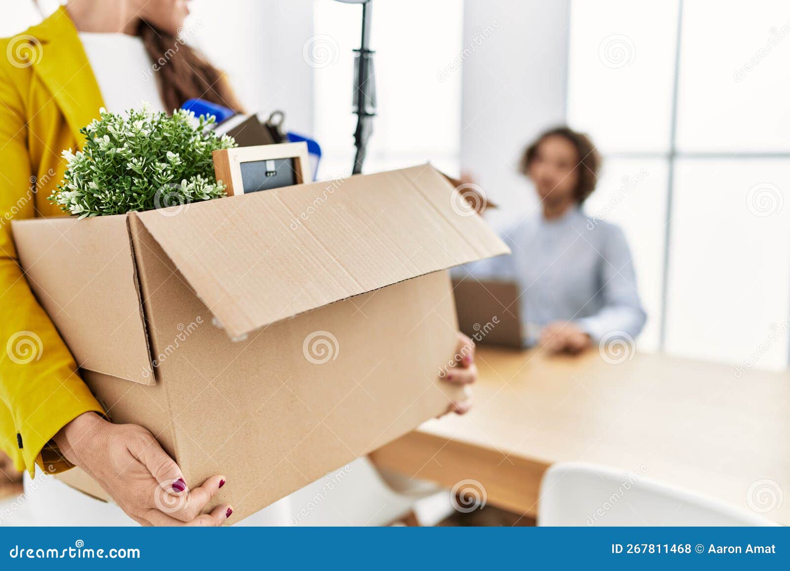 Man and Woman Business Workers Employee Fired at Office Stock Photo ...