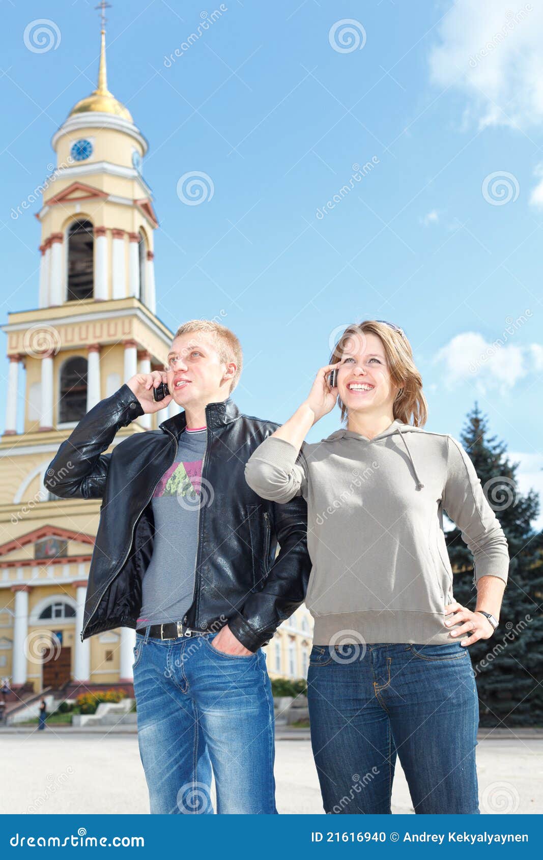 Man and Woman Call by Mobile Phone Stock Photo - Image of attractive ...