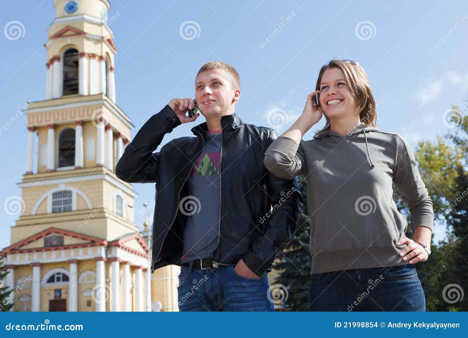 Man and Woman Call by Mobile Phone Stock Photo - Image of beautiful ...