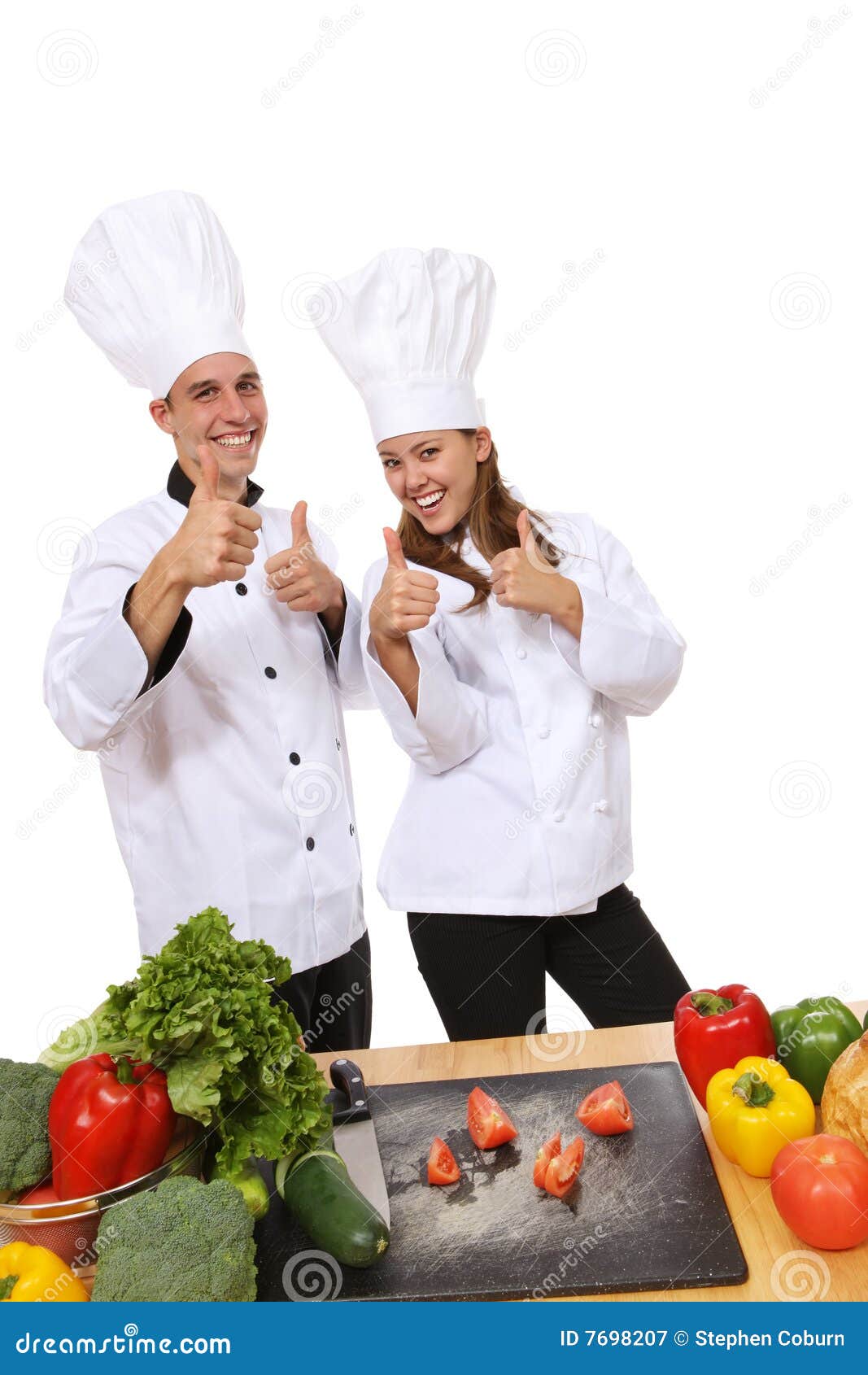 Man and Woman Chefs stock image. Image of dinner, kitchen - 7698207