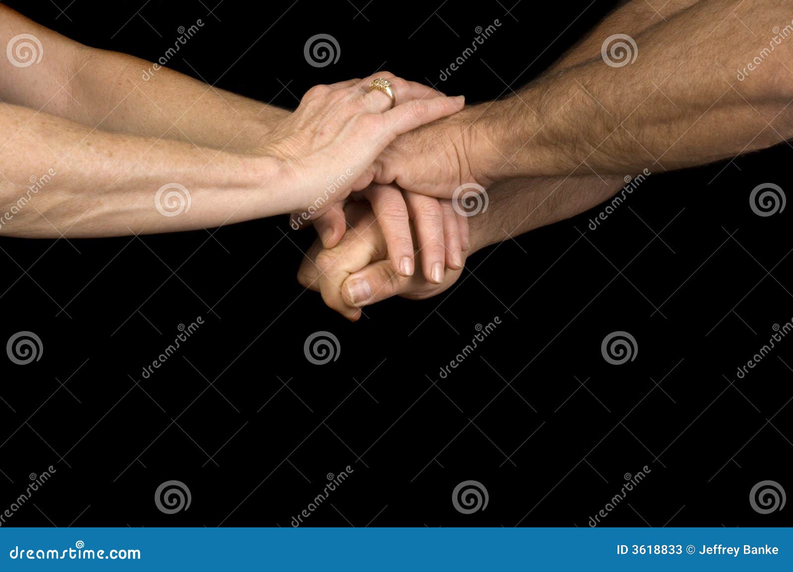 Man & Woman Clasping Hands Stock Image - Image of thumb, isolated: 3618833