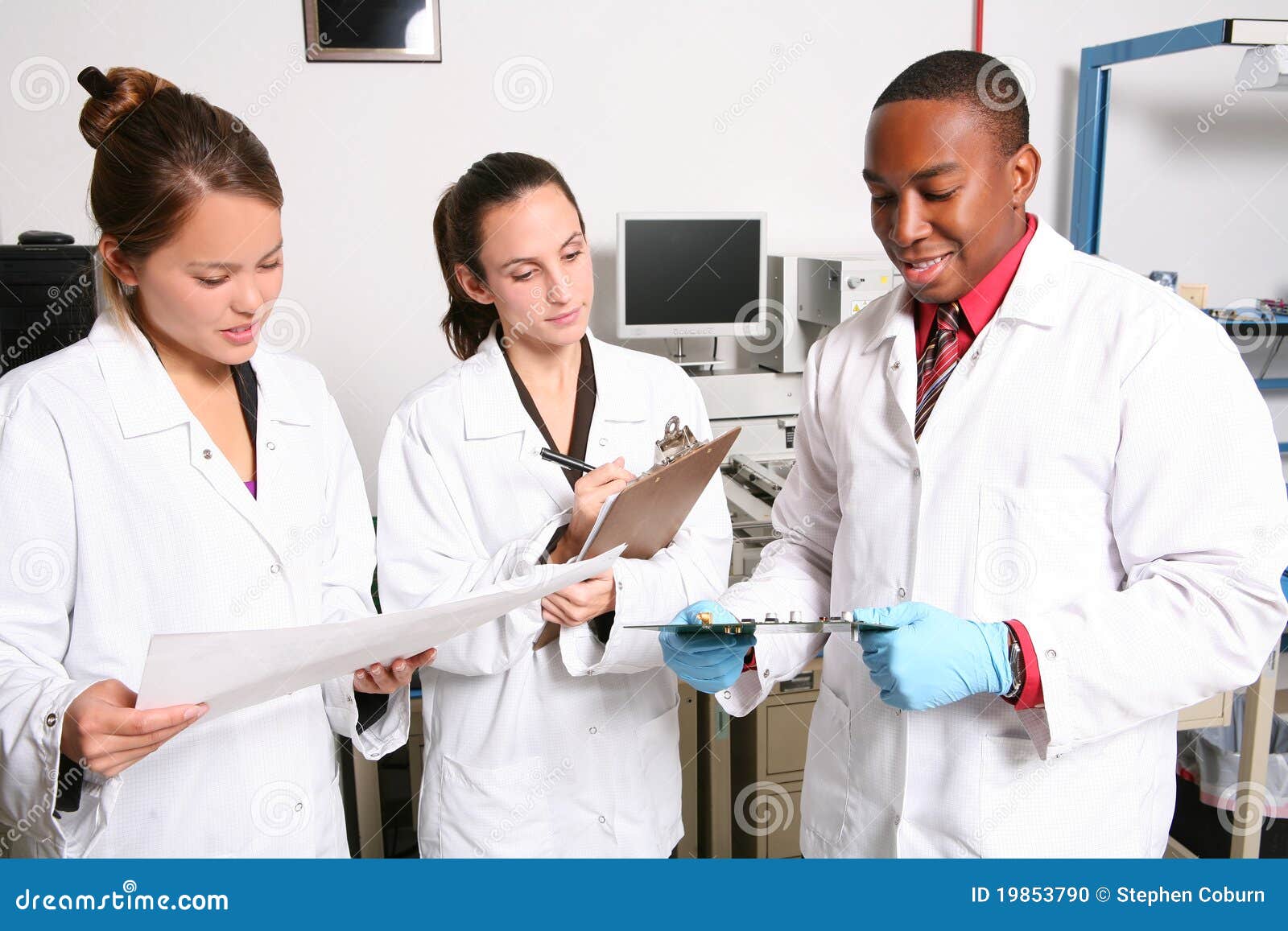Man and Woman Computer Technicians Stock Photo - Image of industry ...