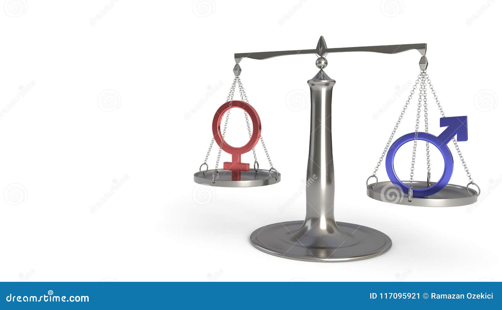 Man and Woman Concept of Balance, 3d Rendering Stock Illustration ...