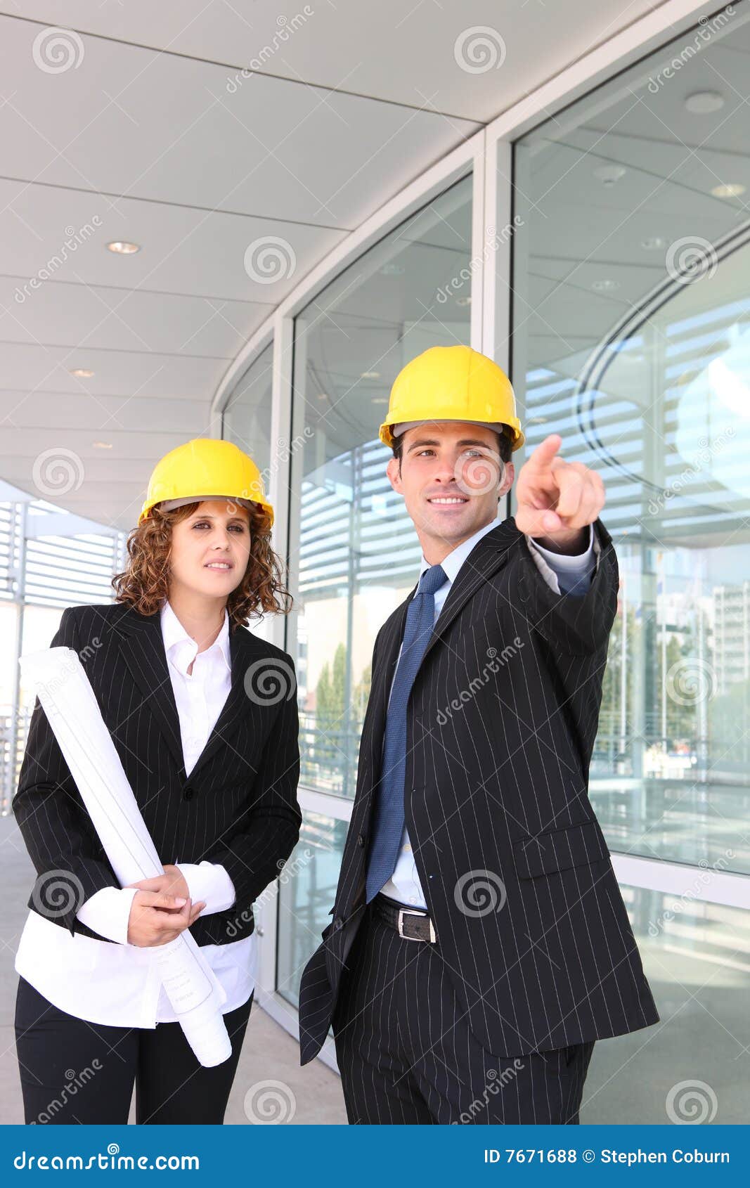 Man and Woman Construction stock photo. Image of helmet - 7671688