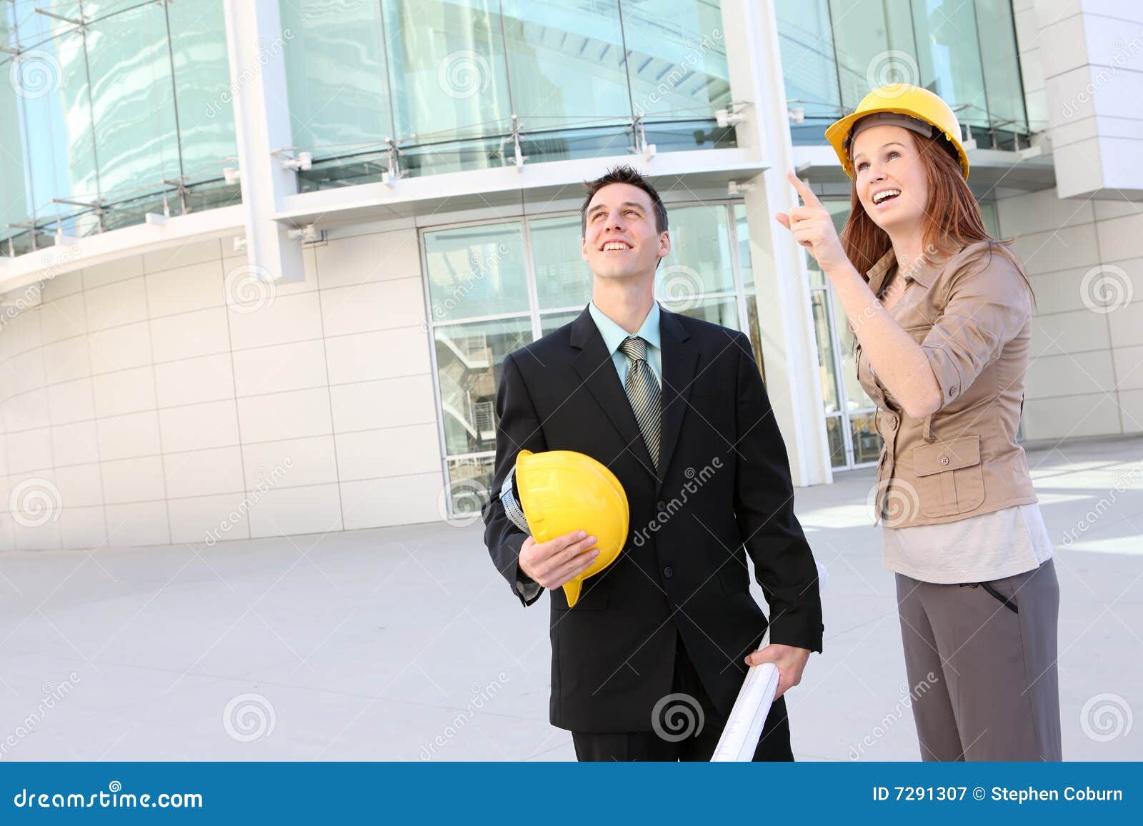 Man and Woman Construction Team Stock Image - Image of foreman ...