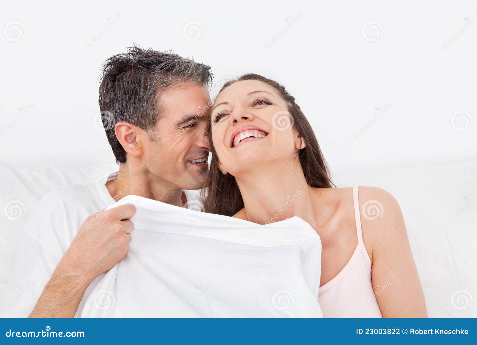 Man and Woman Cuddling in Bed Stock Photo - Image of cuddle, elderly ...