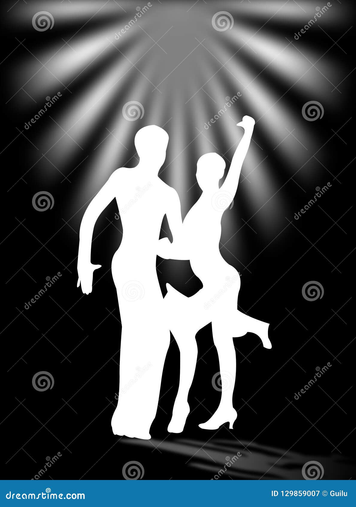 Latin Dance - Rumba. Dancing Couple. Vector Illustration ...