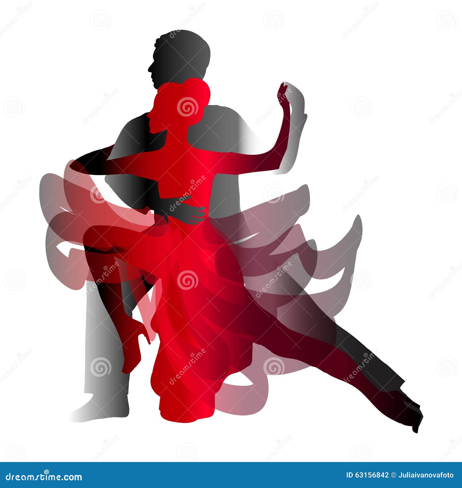 Man And Woman Dancing Tango Vector Illustration Stock Vector