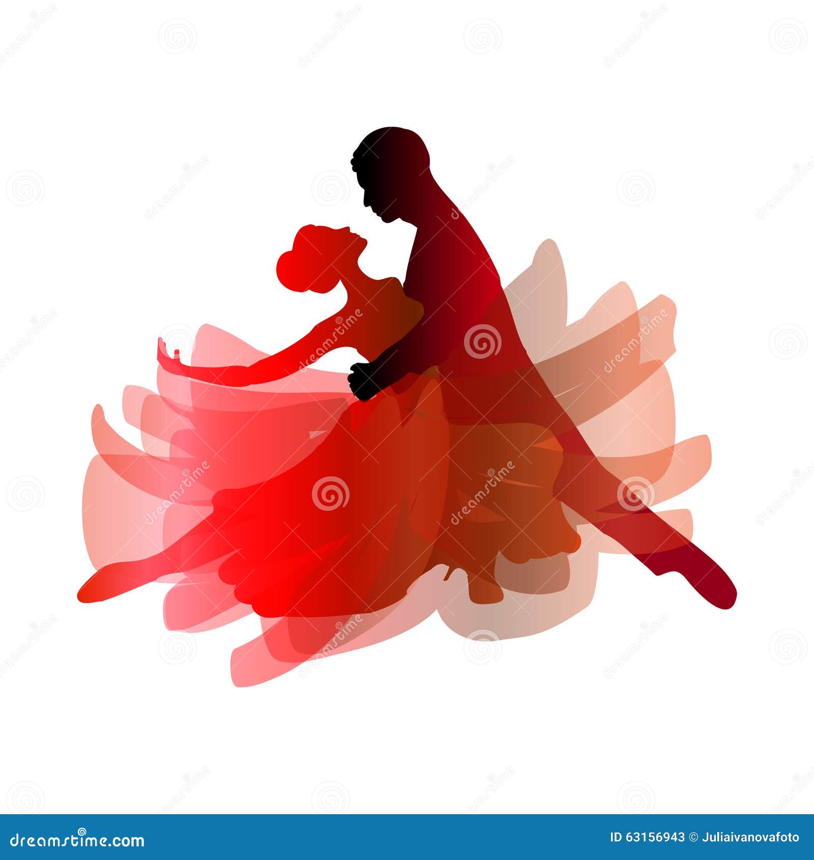 Man and Woman Dancing Tango. Vector Illustration Stock Vector ...