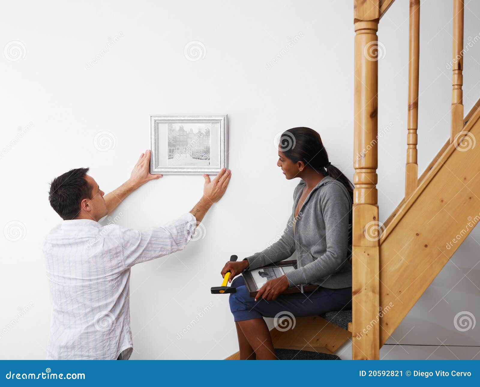 Man and Woman Doing Diy Work at Home Stock Image - Image of hammer ...