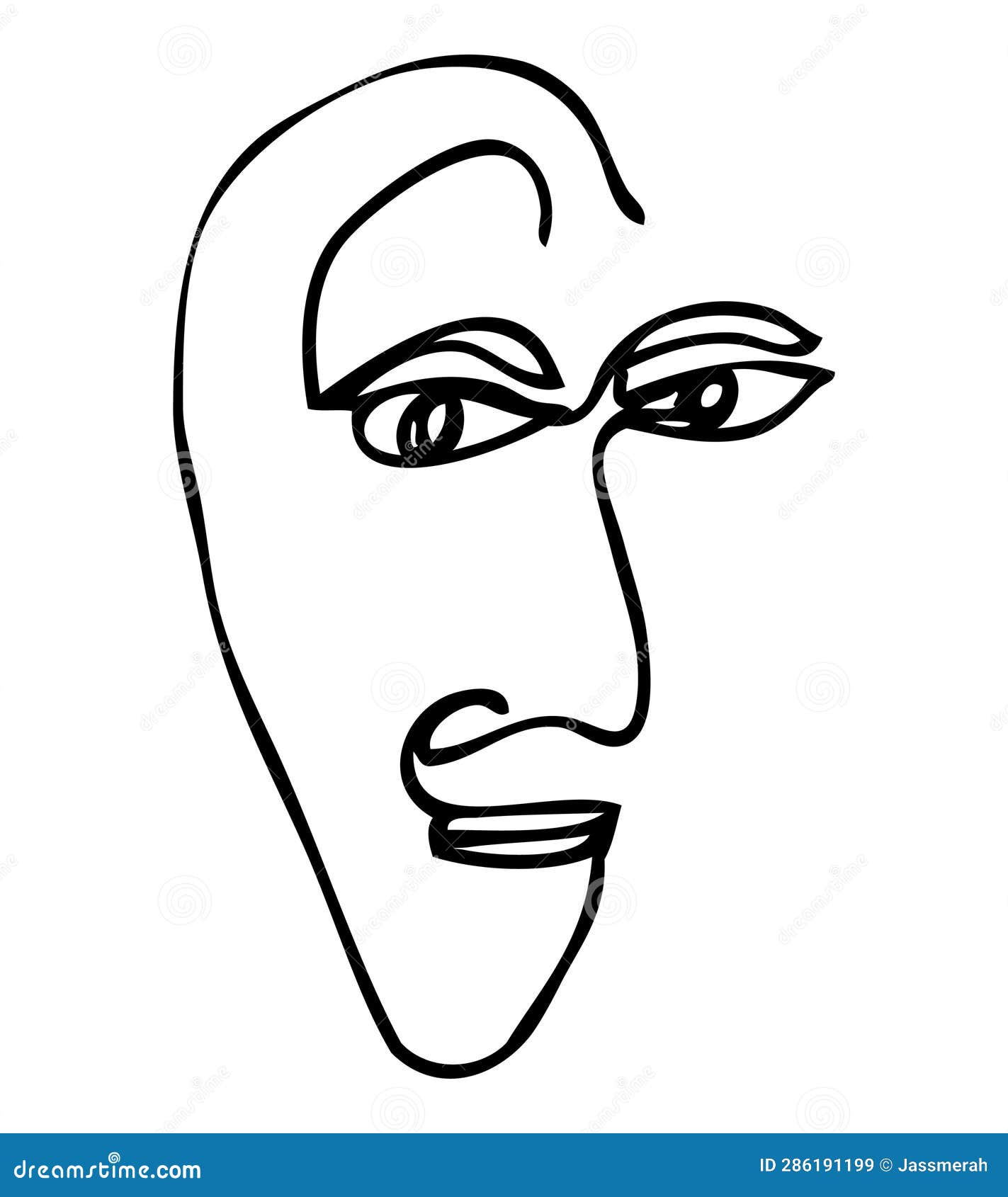 Simple Woman Face Vector Sketch Single One Line Art, Continuous Stock ...