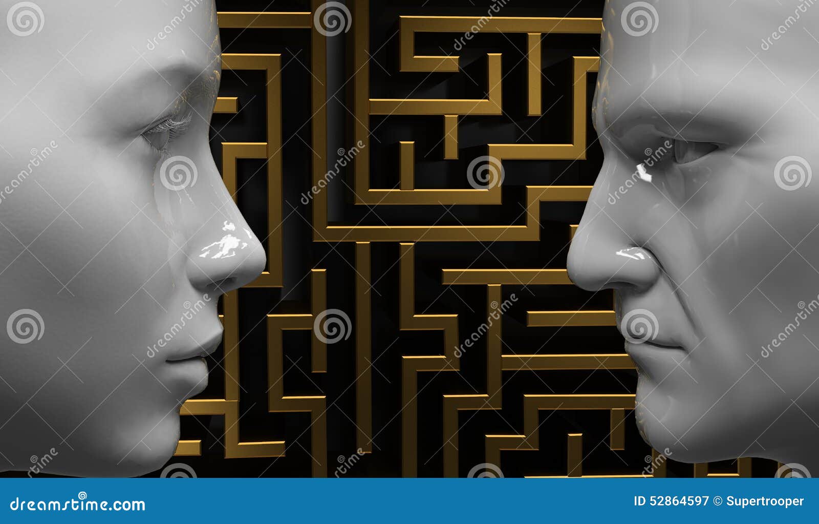 Man and woman stock illustration. Illustration of maze - 52864597