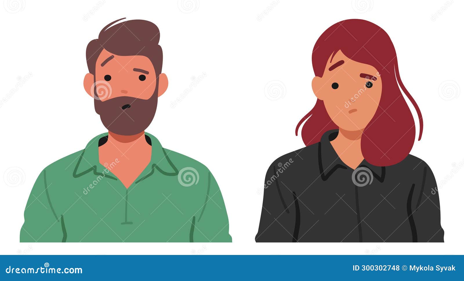 Man and Woman Faces Contorted in Bewilderment, Eyebrows Furrowed, and ... Man and Woman Faces Contorted in Bewilderment, Eyebrows Furrowed, and ...