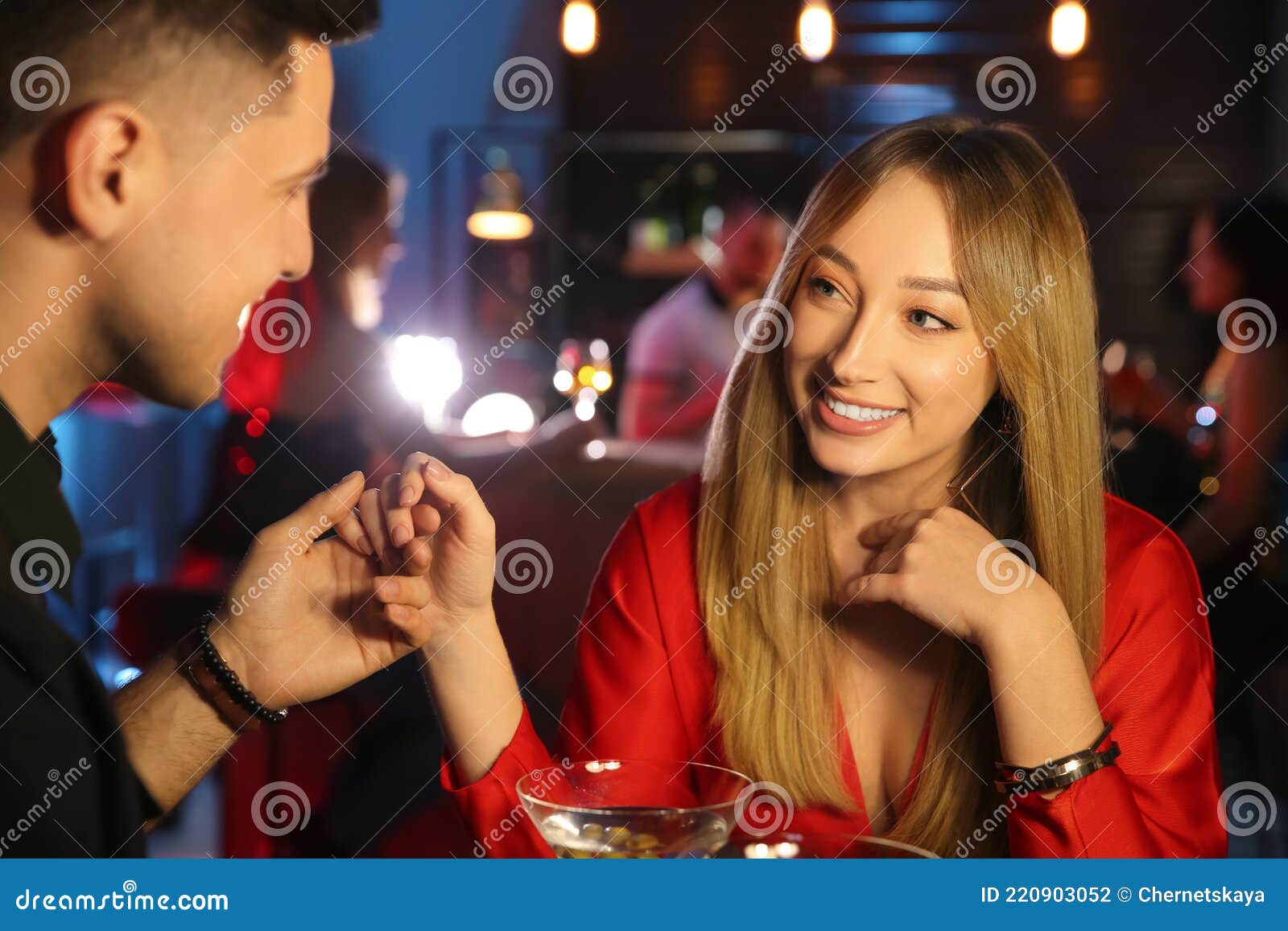 Man and Woman Flirting with Each Other Stock Photo - Image of boyfriend ...
