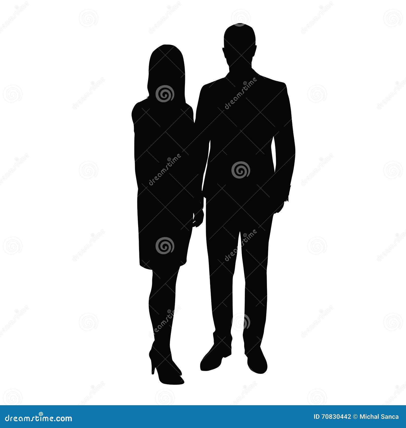 Man And Woman In Formal Wear Standing Stock Vector Illustration Of