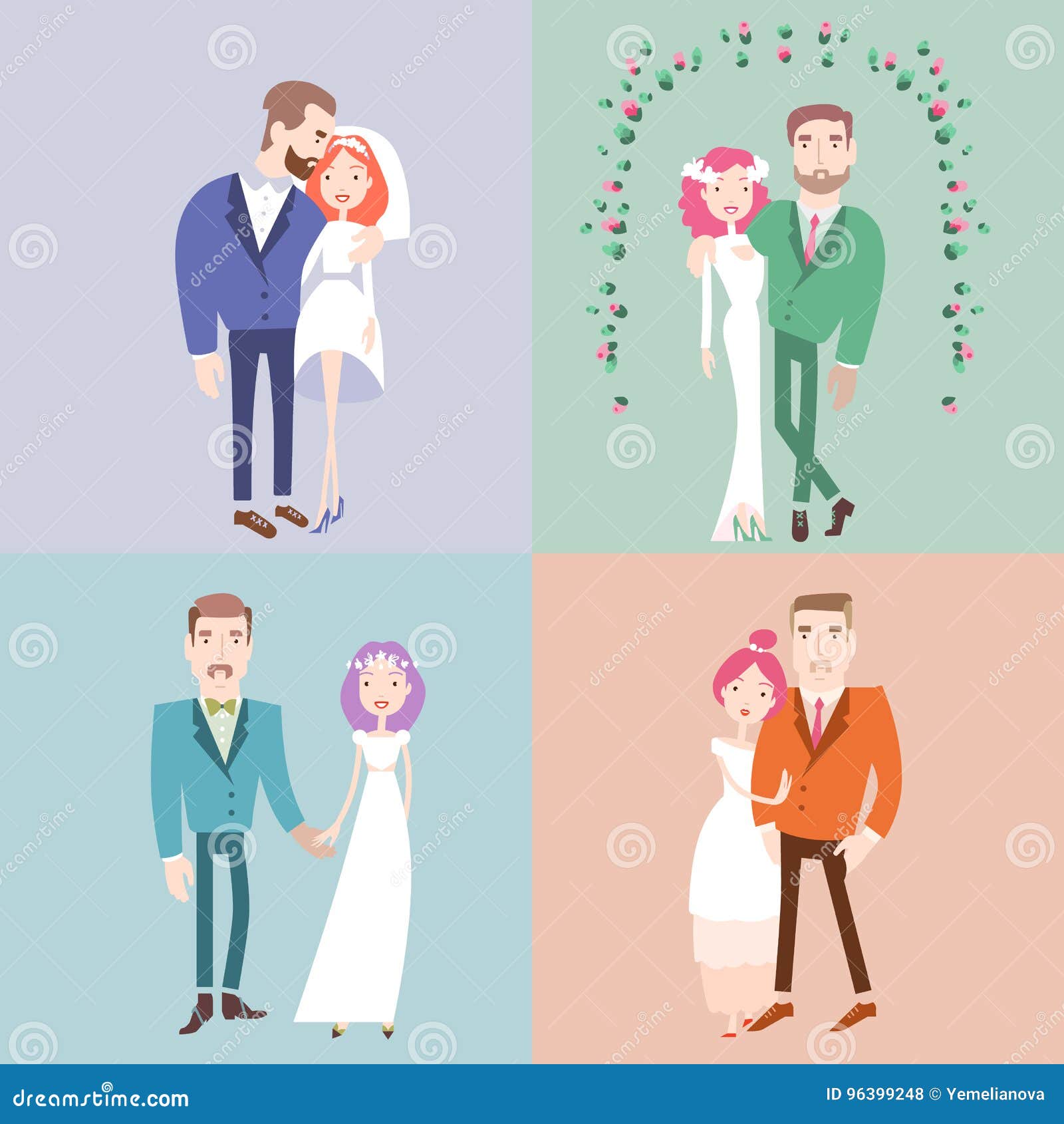 Man and Woman Getting Married. Stock Vector - Illustration of couple ...