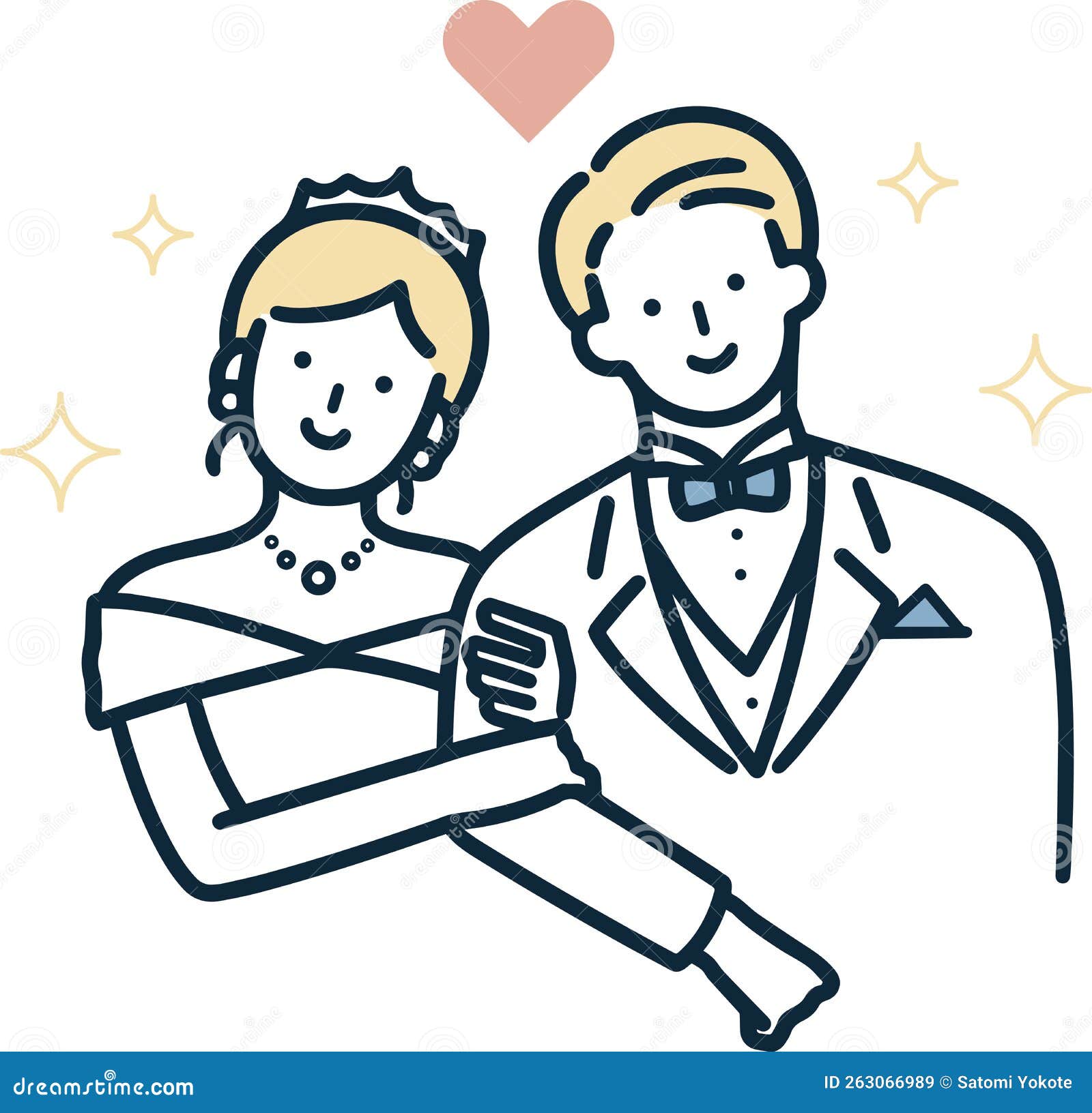 Man and Woman Getting Married Wedding Simple Stock Vector ...