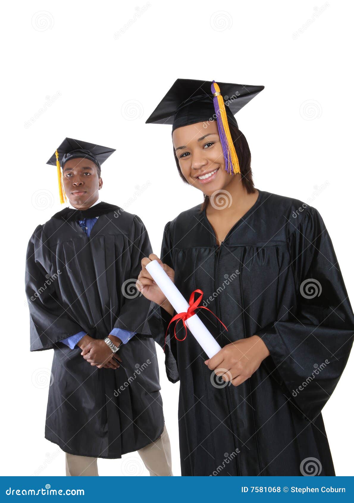 Man and Woman Graduates stock photo. Image of class, graduating - 7581068