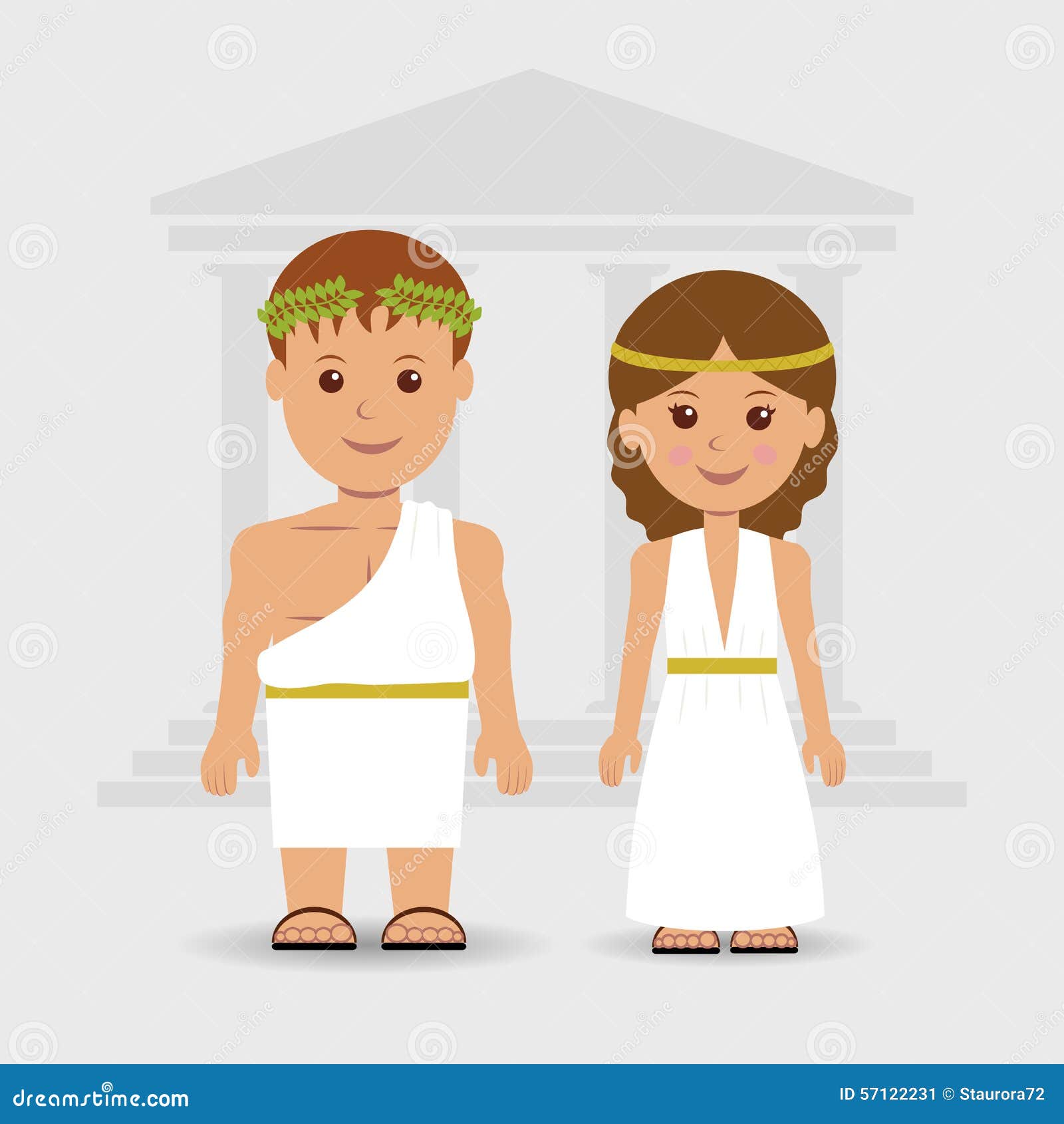 A Man And A Woman In Greek Robes Cartoon Vector | CartoonDealer.com ...