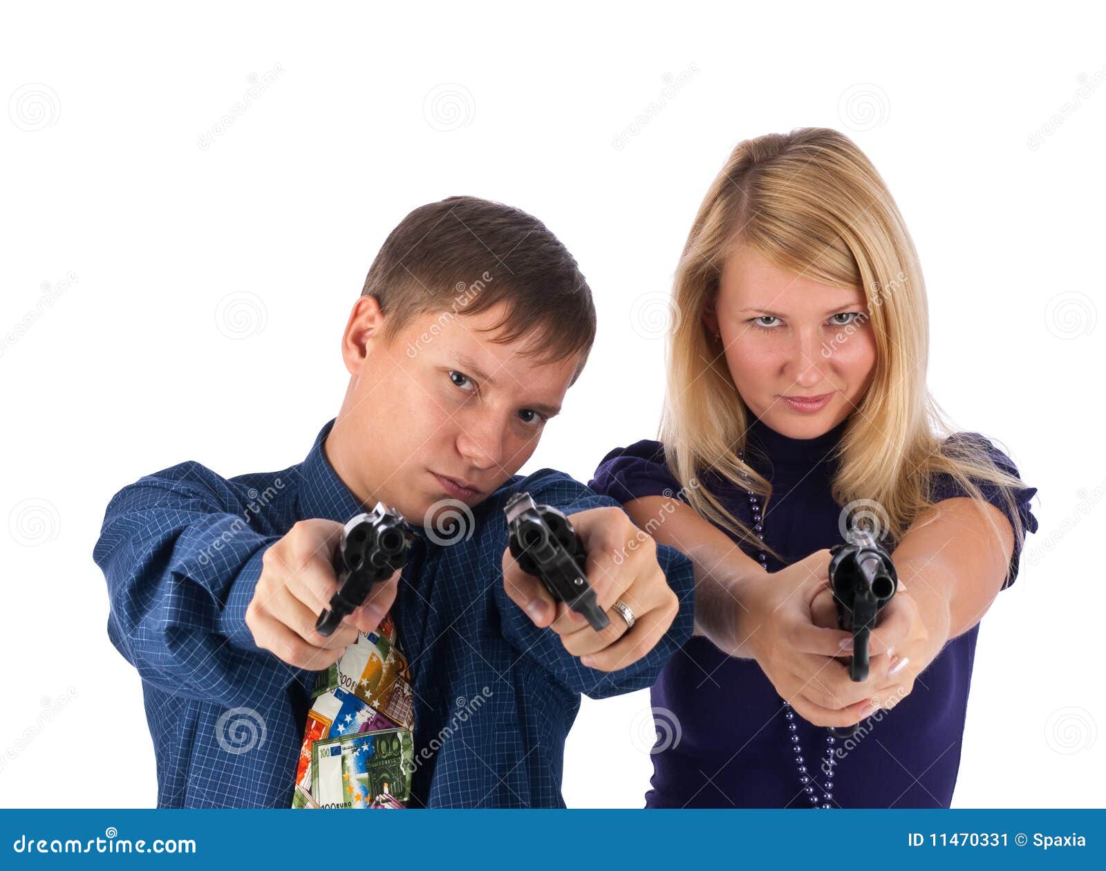 Man and woman with guns stock image. Image of skirmish - 11470331