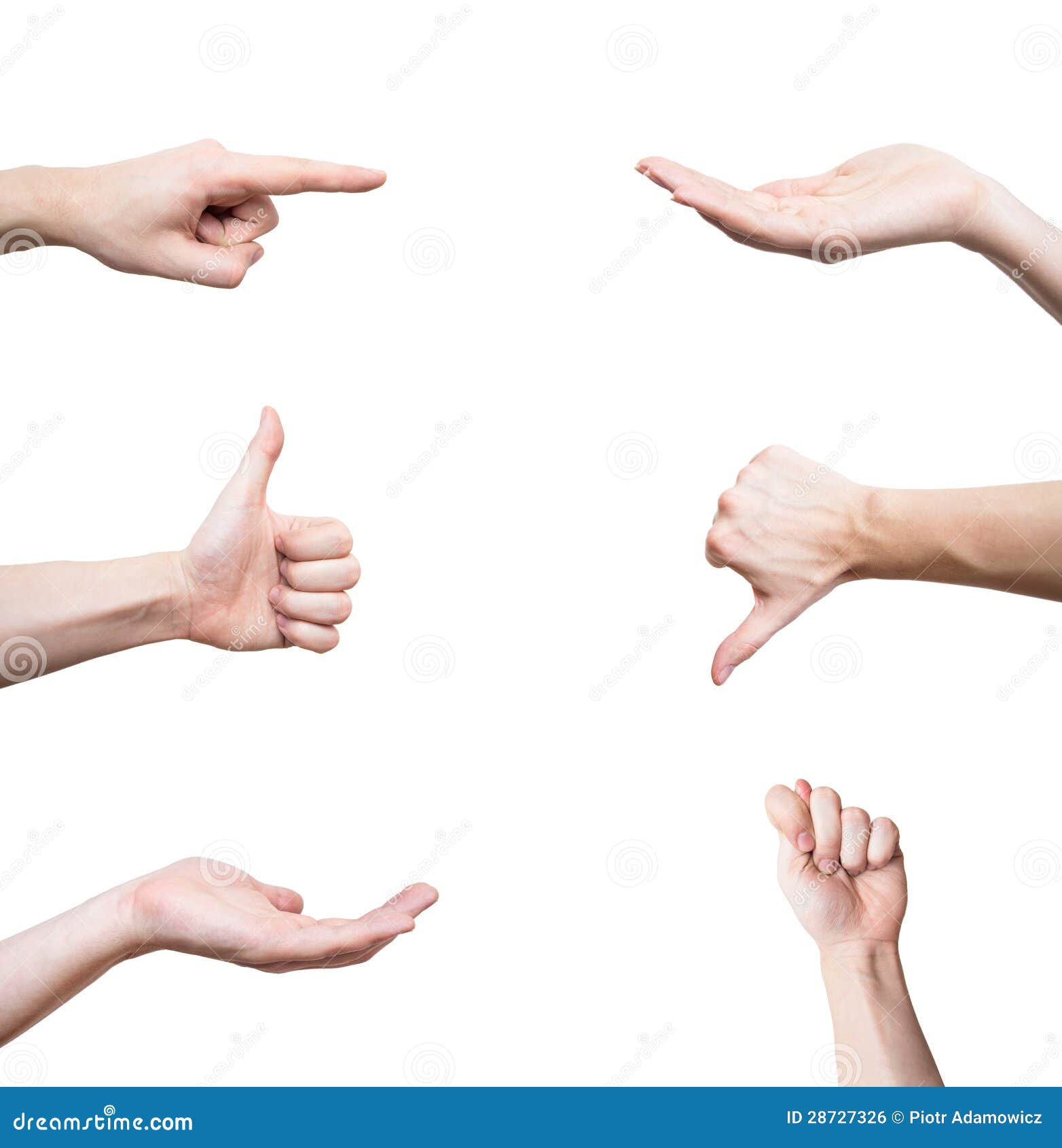 Man, Woman Hand Gestures Set Stock Photo - Image of finger, arrow: 28727326