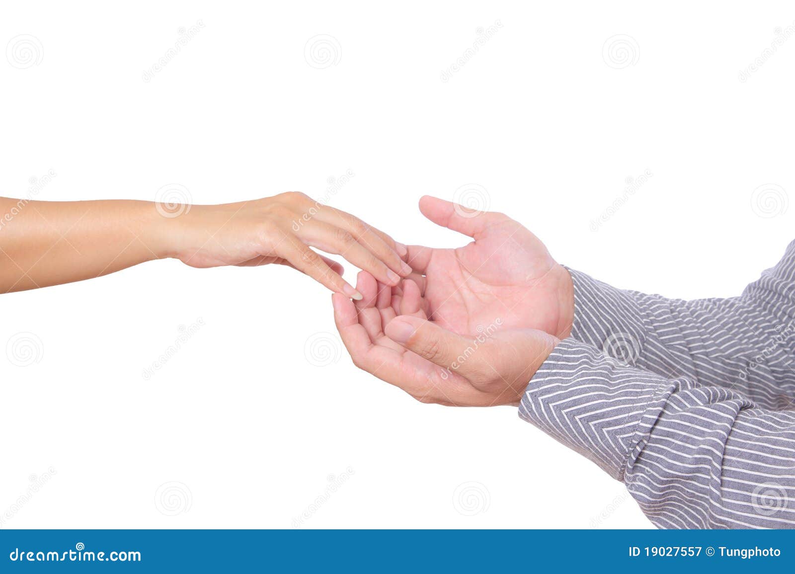 Touching Finger. Two Hands Of Different Ages Gently Touching With The ...