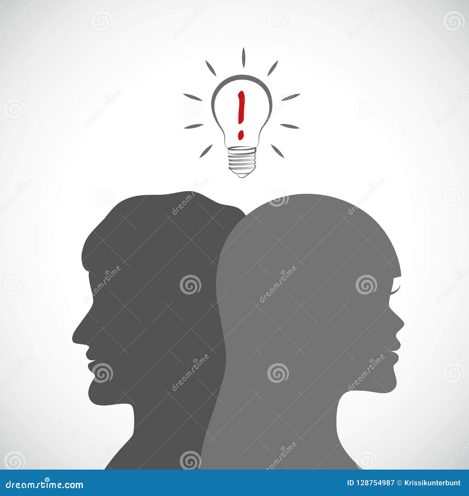 Man and Woman Have Same Idea Stock Vector - Illustration of development ...