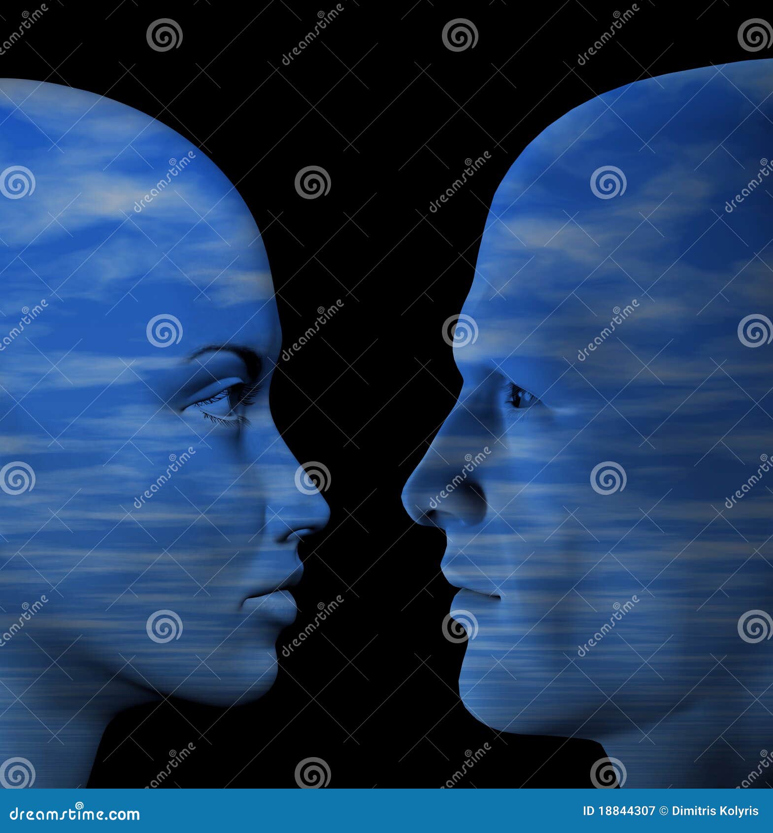 Man and woman human couple stock illustration. Illustration of head ...