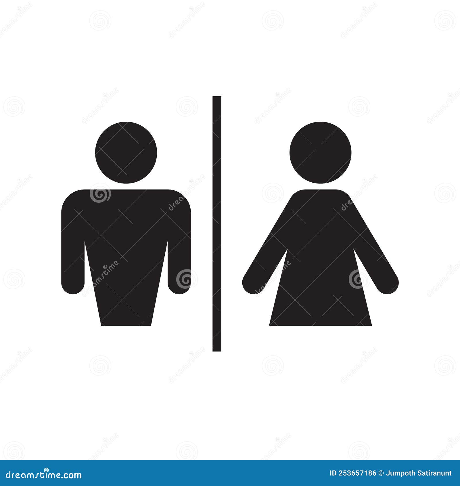 Man And Woman Icon Toilet And Bathroom Sign Stock Vector